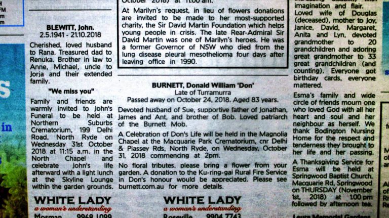 Sydney Morning Herald Obituary - Don Burnett
